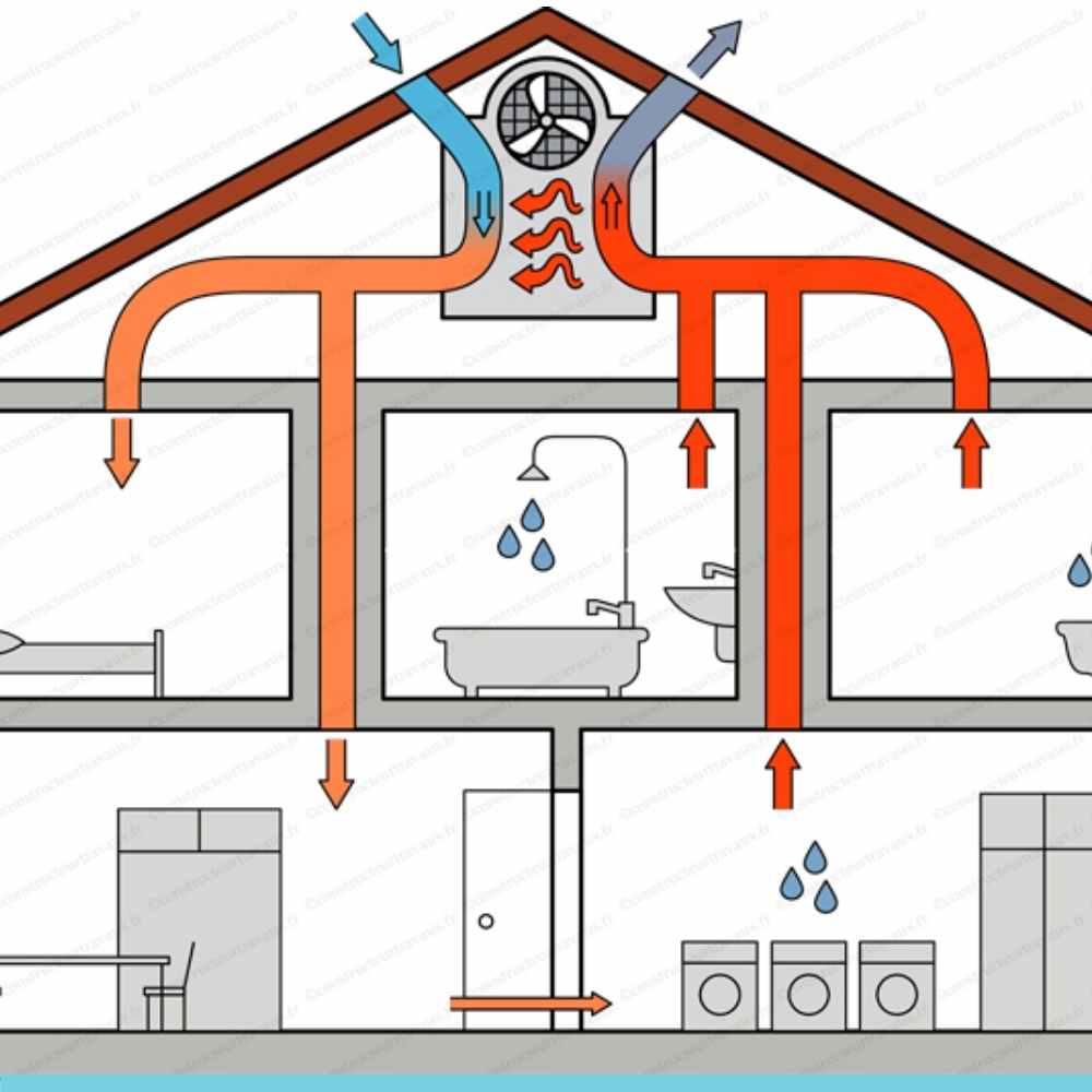 How does a double flow CMV fan work?